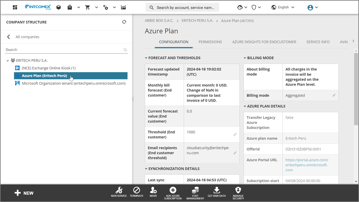 Suspensión de una suscripción de Azure Plan