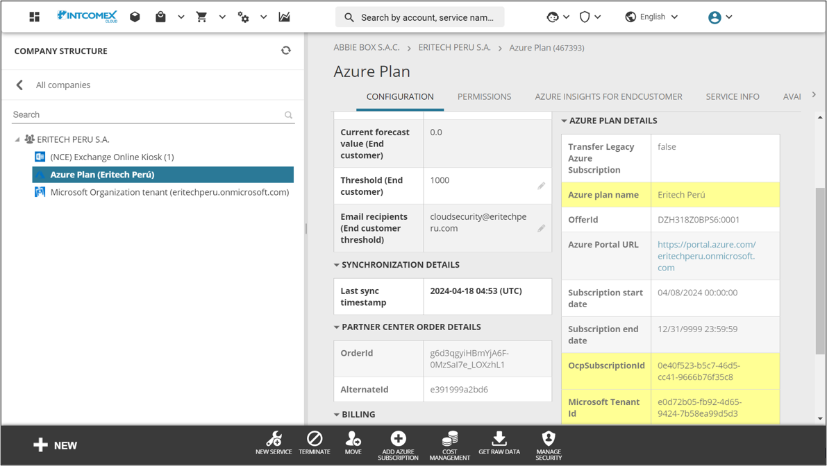 Suspensión de una suscripción de Azure Plan